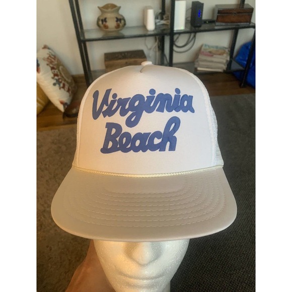 Mohr's | Accessories | Vintage Virginia Beach Hat Cap Script Mesh ...